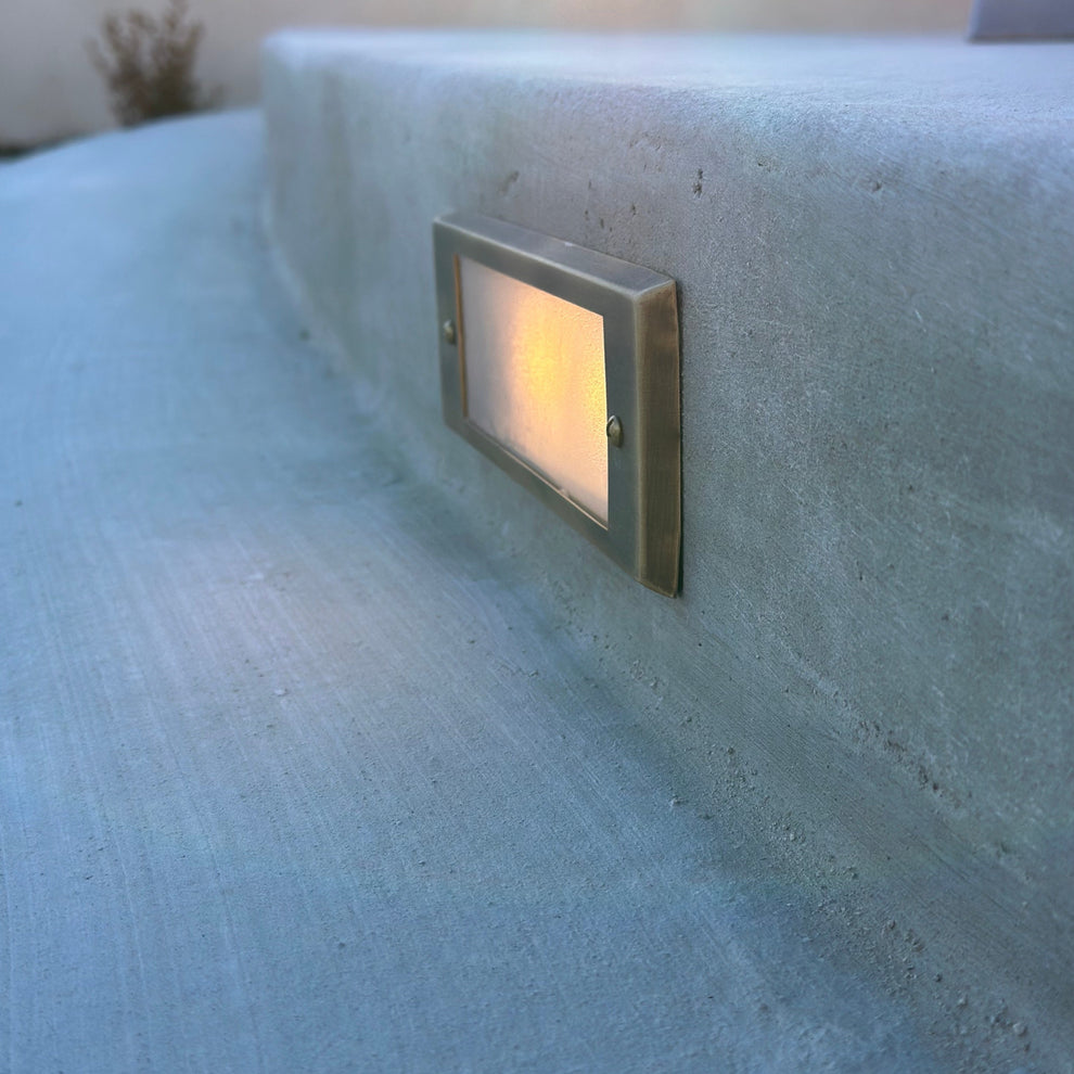 Concrete Steplights & Brass Deck Light – Pampa Lighting LLC